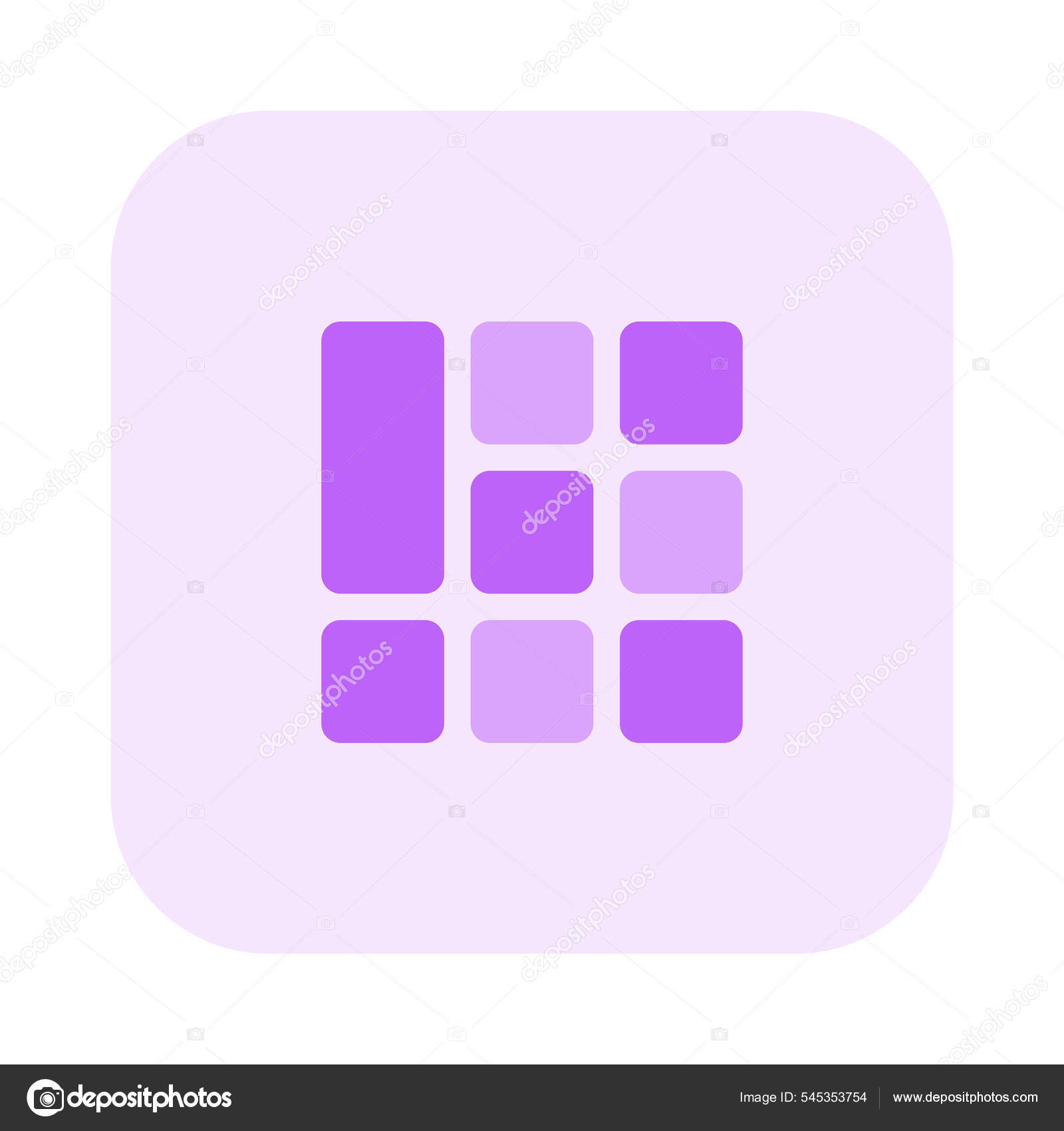 Vertical Right Content Cells Square Block Stock Vector Image by ...