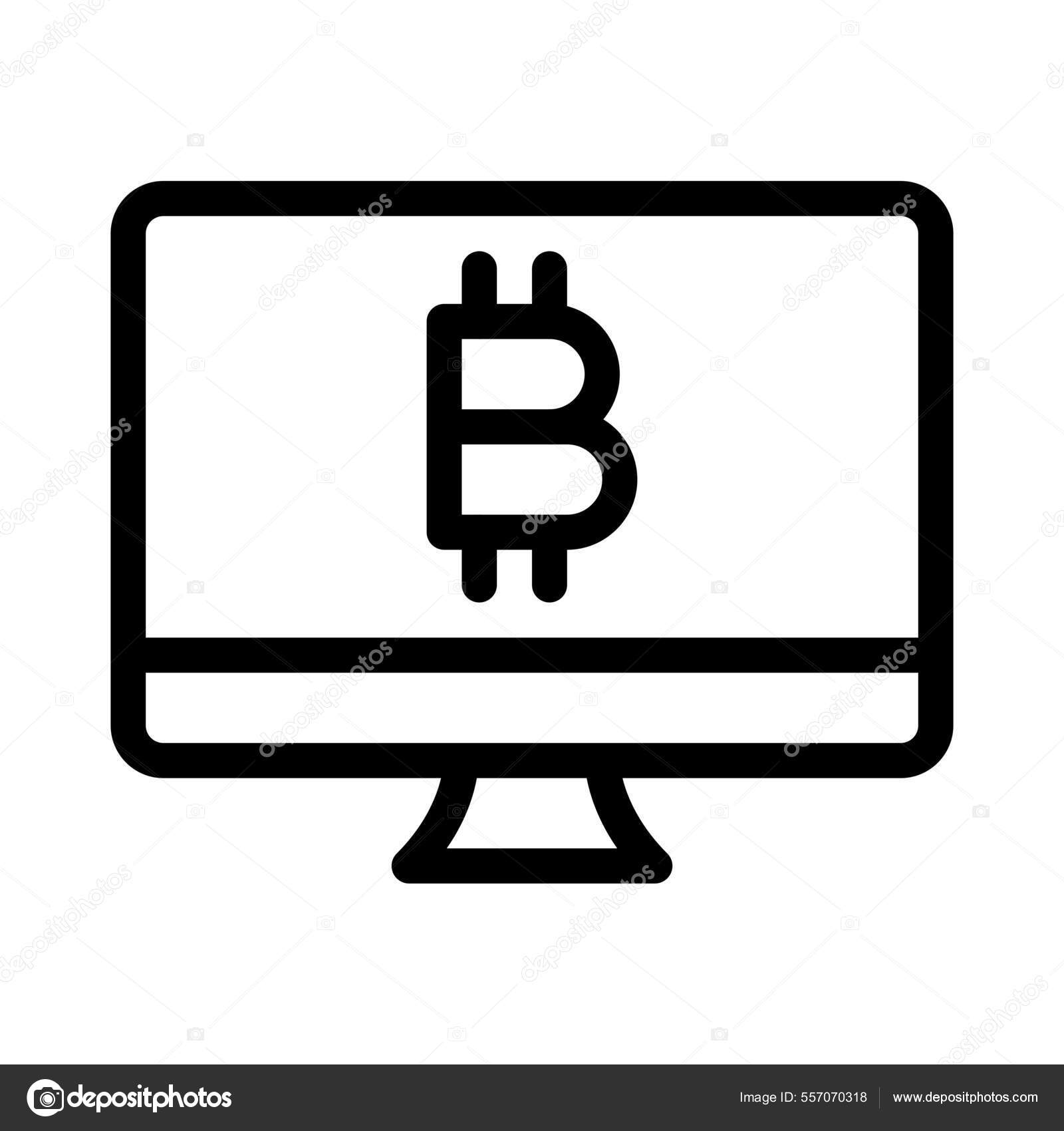 Desktop Bitcoin Mining Application Computer Layout Stock Vector Image ...