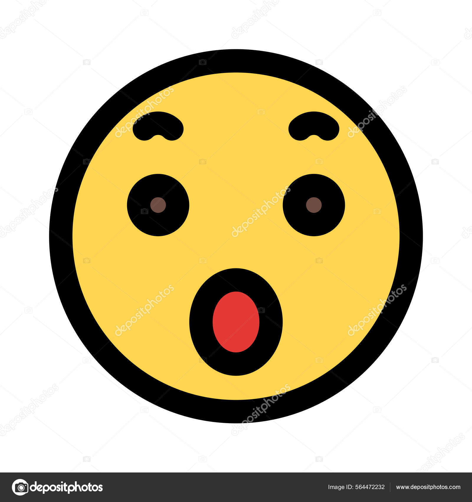Wow Surprised Amazed Face Expression Emoticon Layout Stock Vector by ...