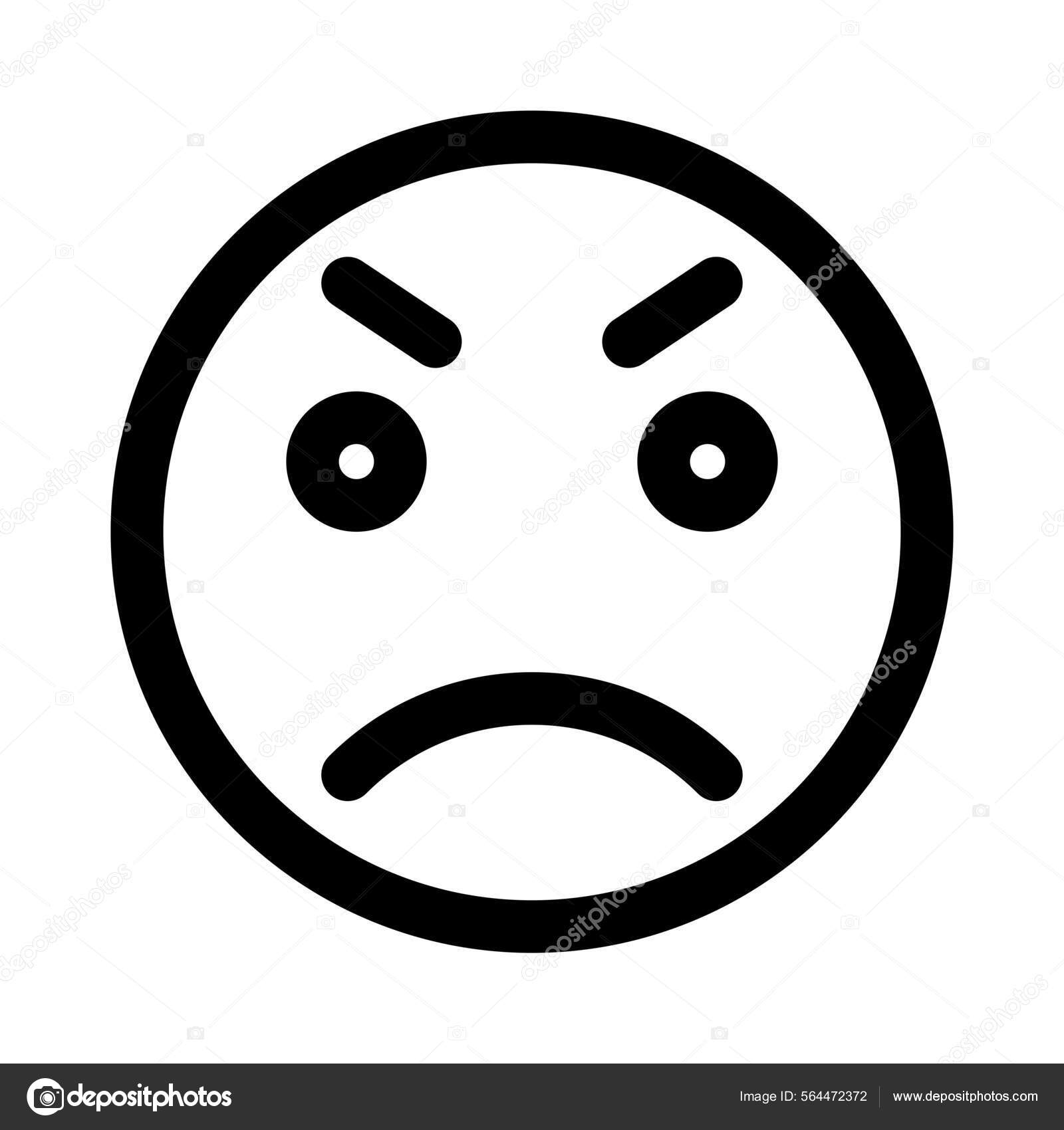 Sad Face Emoji Furrowing Eyebrows Expression Stock Vector Image by ...