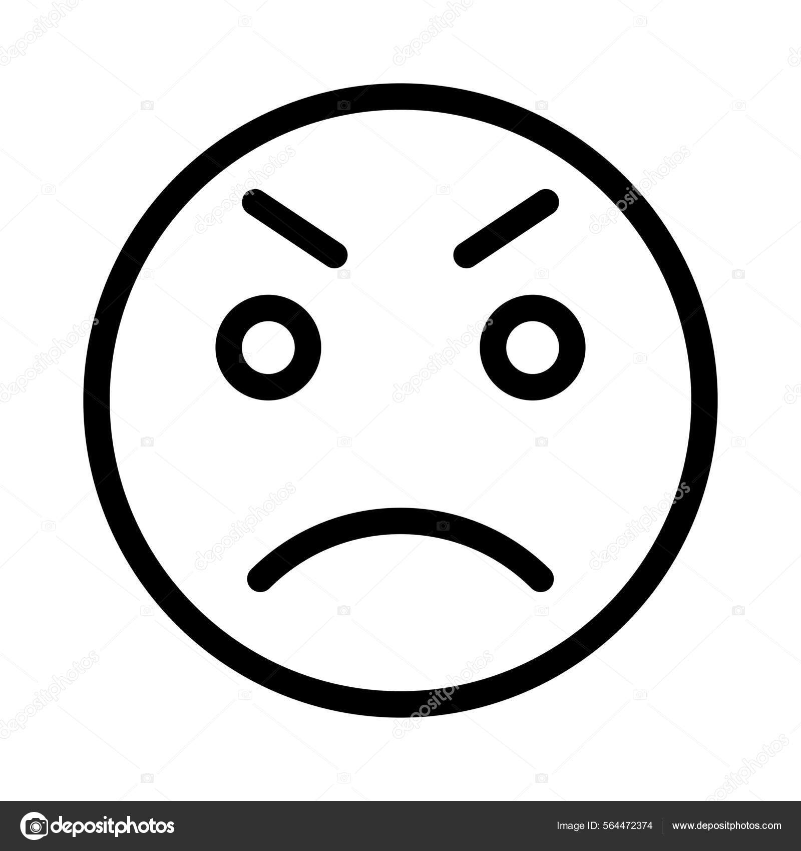 Sad Face Emoji Furrowing Eyebrows Expression Stock Vector Image by ...