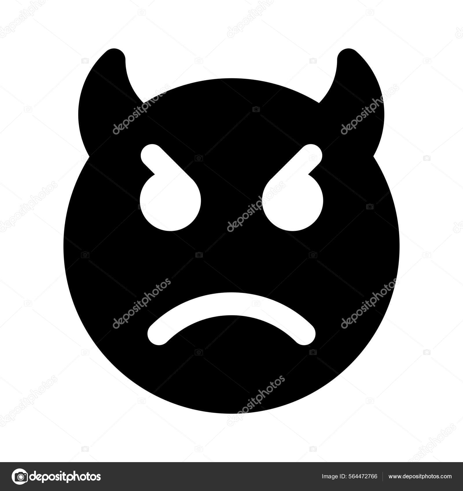 Angry Devil Face Emoticon Pair Horn Stock Vector Image by ©get4net ...