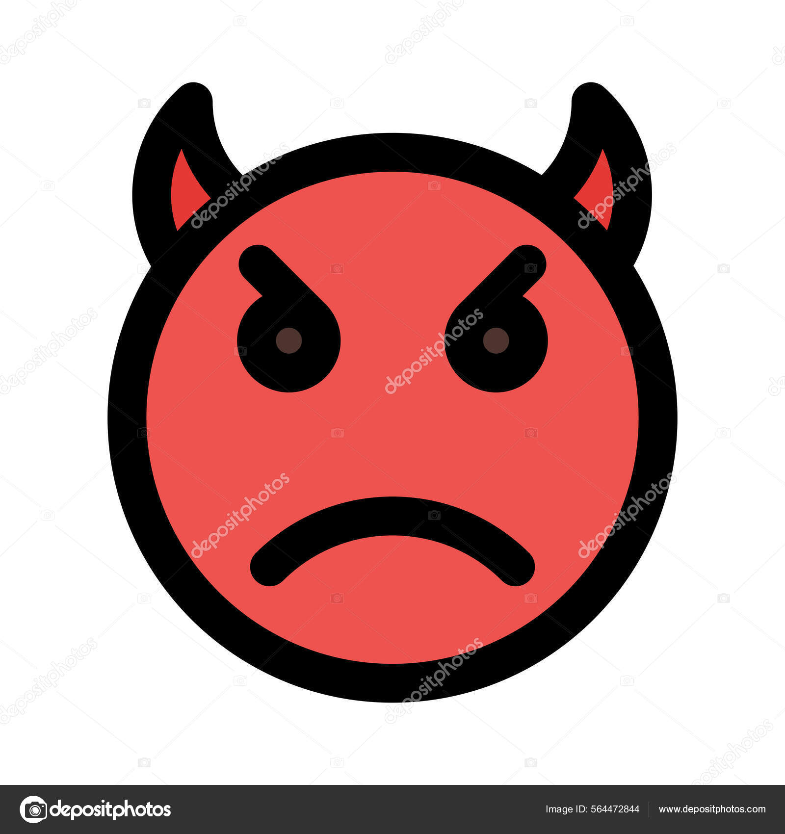 Angry Devil Face Emoticon Pair Horn Stock Vector Image by ©get4net ...