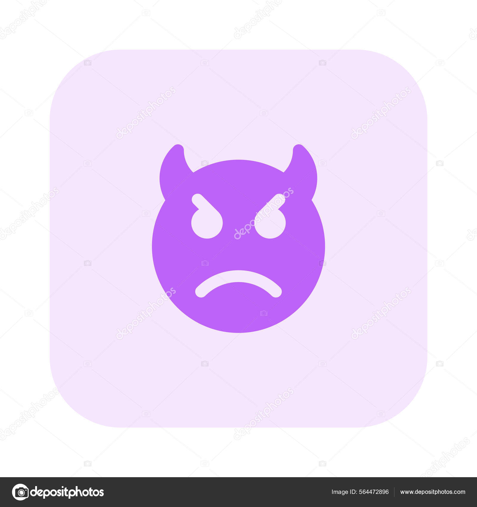 Angry Devil Face Emoticon Pair Horn Stock Vector Image by ©get4net ...