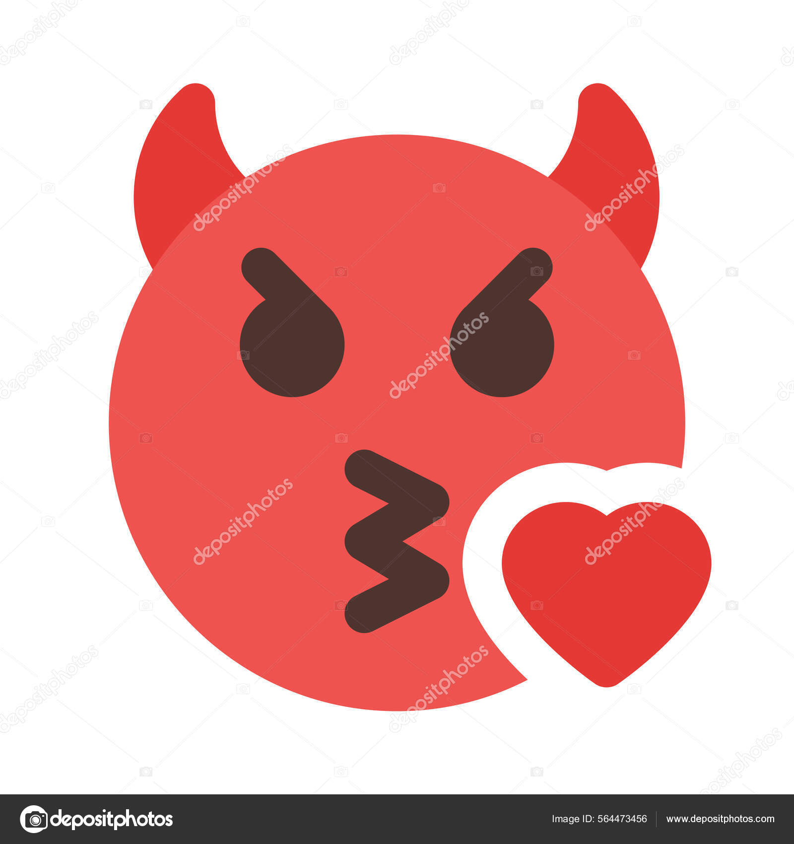 Devil Face Blowing Kiss Pair Horn Stock Vector by ©get4net 564473456