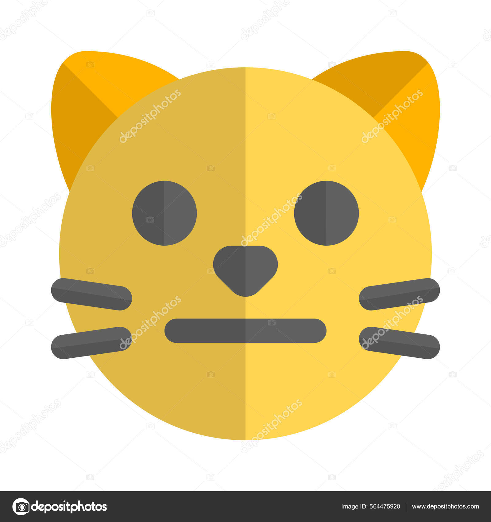 Neutral Cat Face Emoji Flat Mouth Expression Stock Vector by ©get4net ...