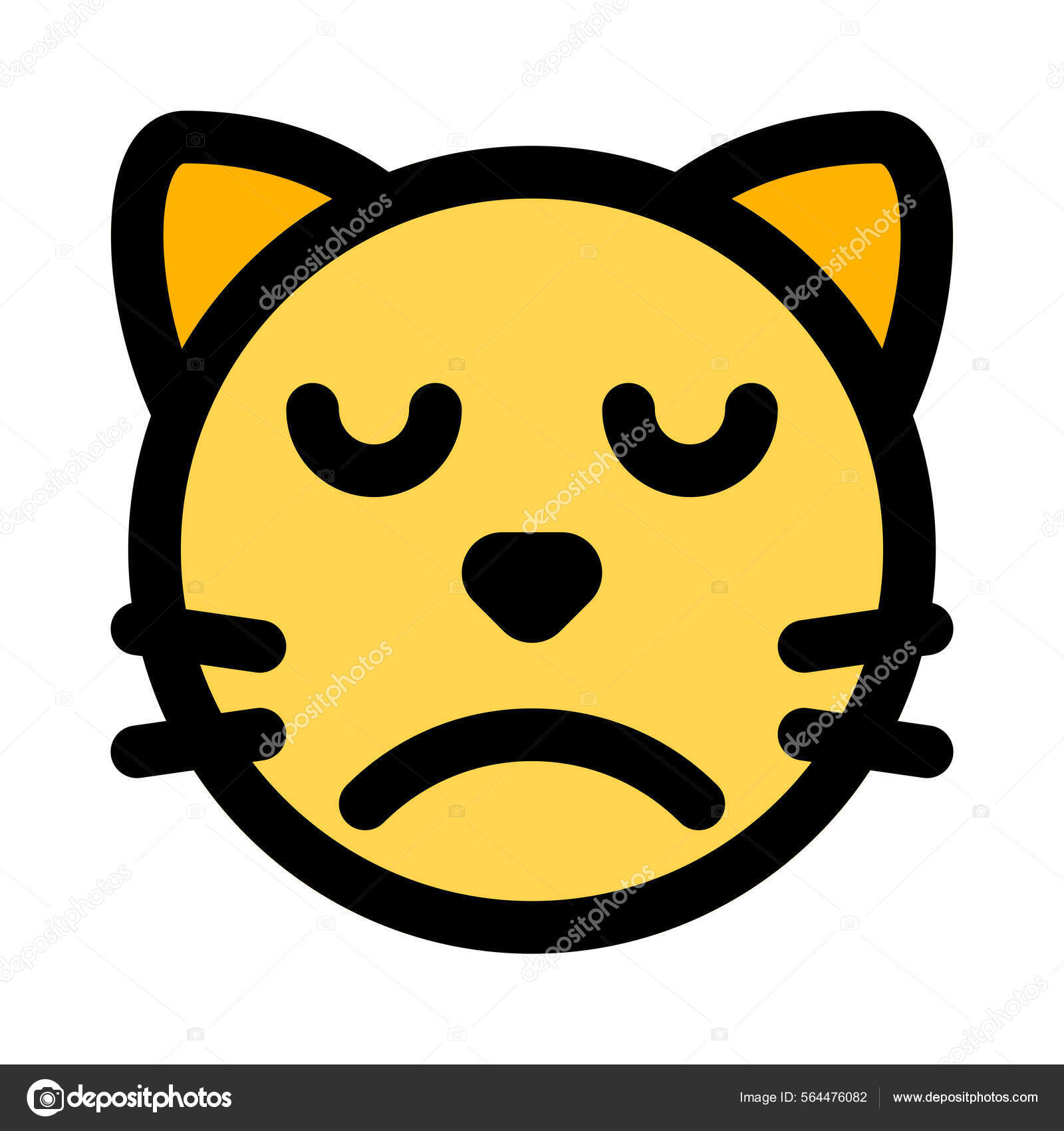 Sad Face Pictorial Representation Cat Emoji Chat Stock Vector by ...
