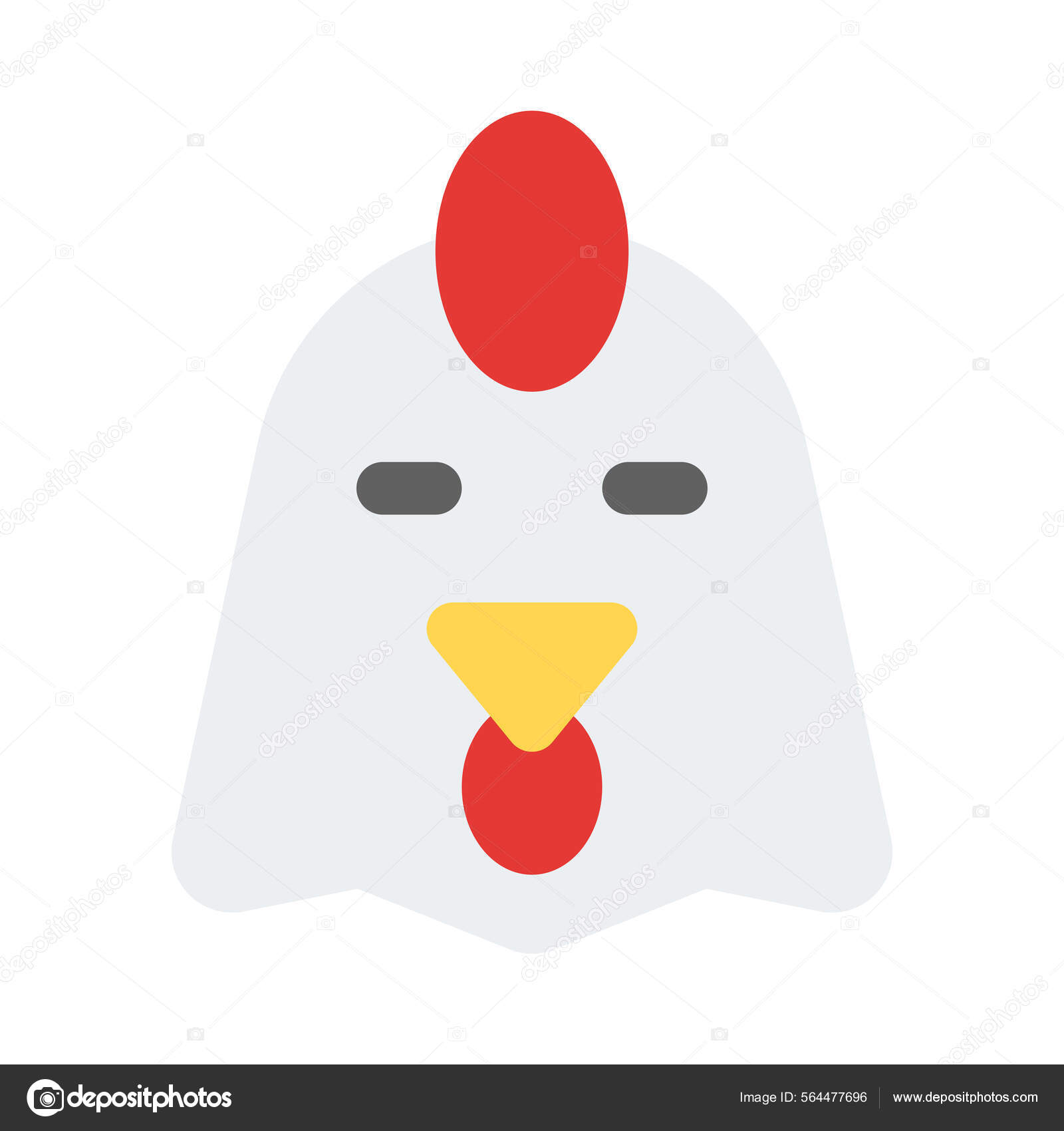 Cara Pollo Con Los Ojos Cerrados Emoticono Para Chatear Vector de stock ...