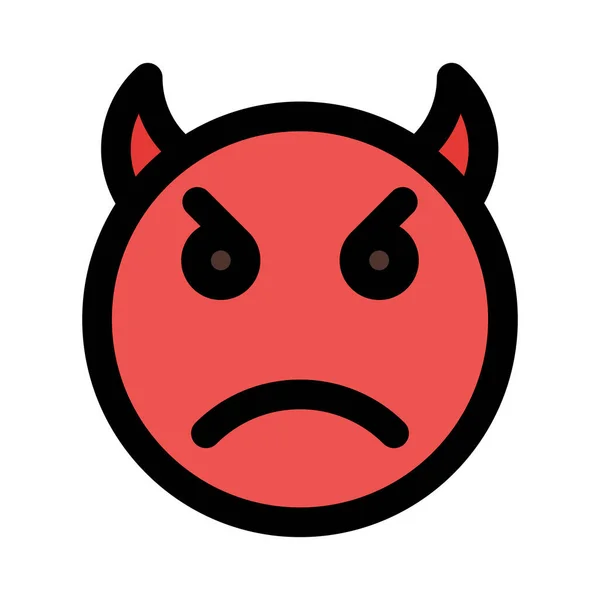 Angry Devil Face Emoticon Pair Horn Stock Vector Image by ©get4net ...