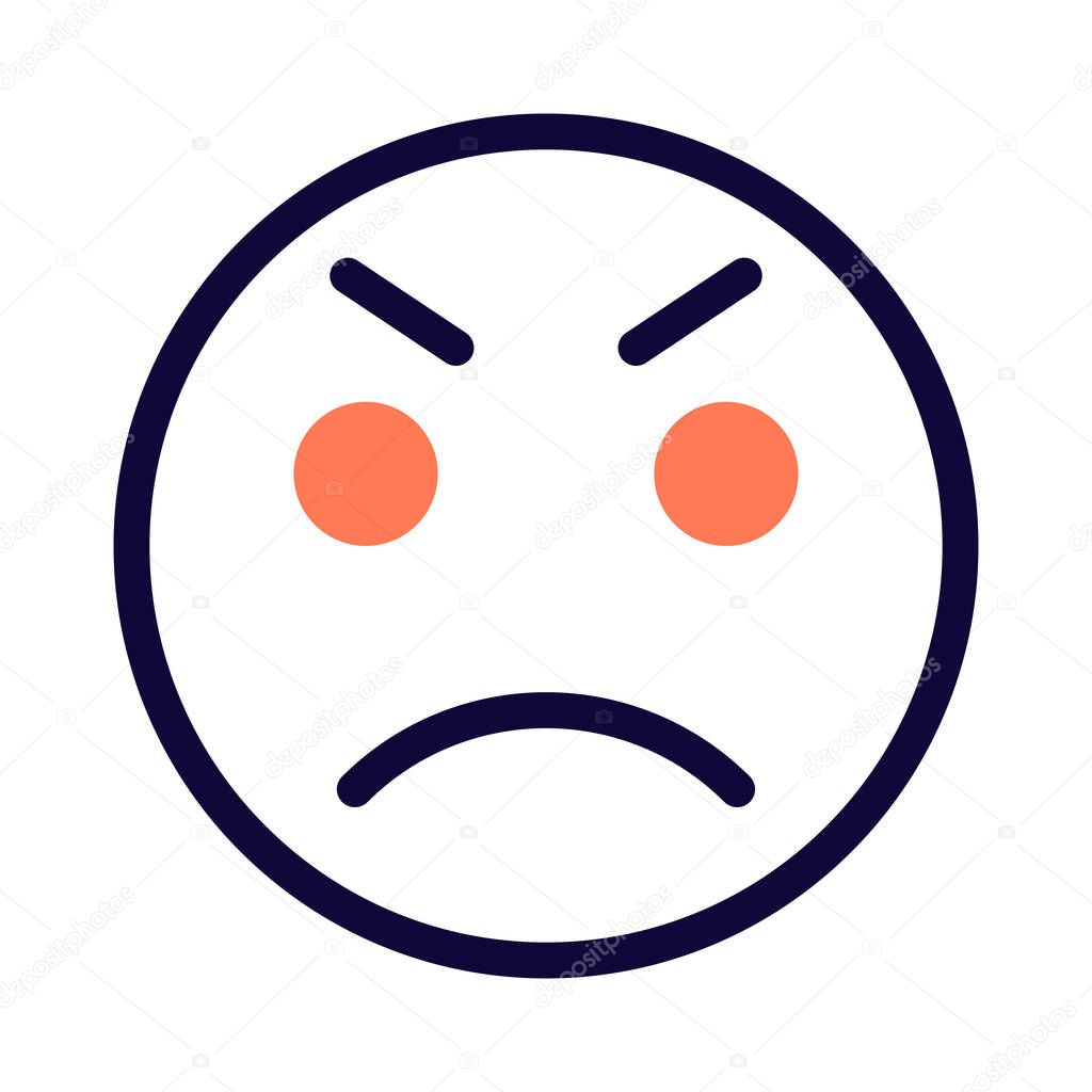 Emoji Cara Triste Con Expresión Cejas Surcadas Vector de Stock de ...