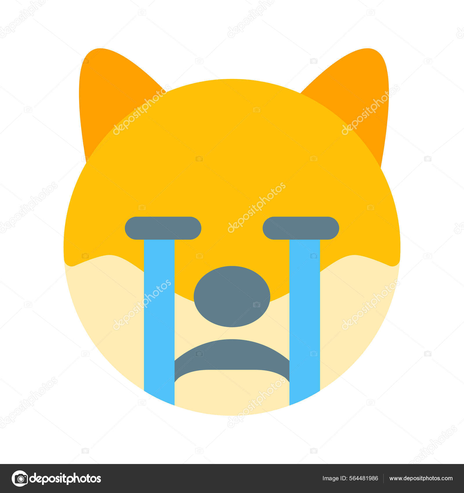 Weeping Dog Pictorial Representation Heavy Tears Flowing Stock Vector ...