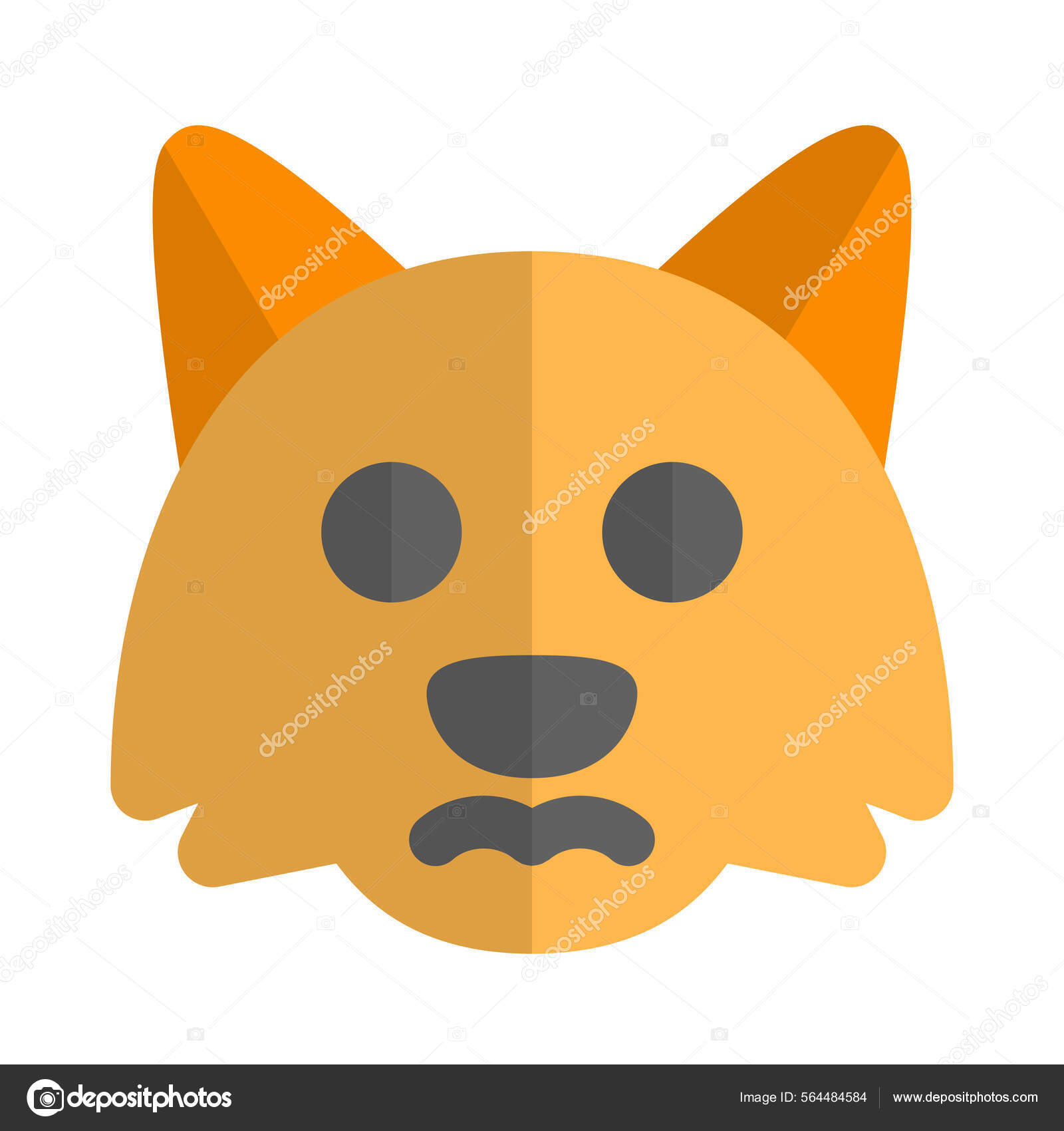 Sad Fox Frowning Pictorial Representation Chat Emoticon Stock Vector by ...