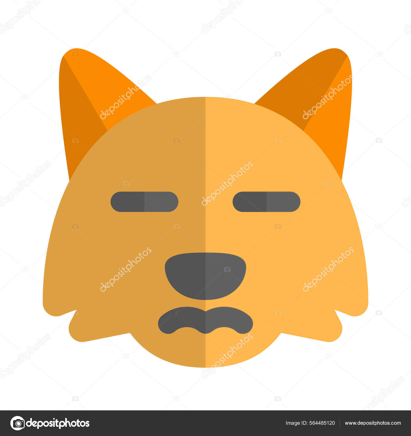 Sad Fox Face Emoji Shared Messenger Stock Vector Image by ©get4net ...