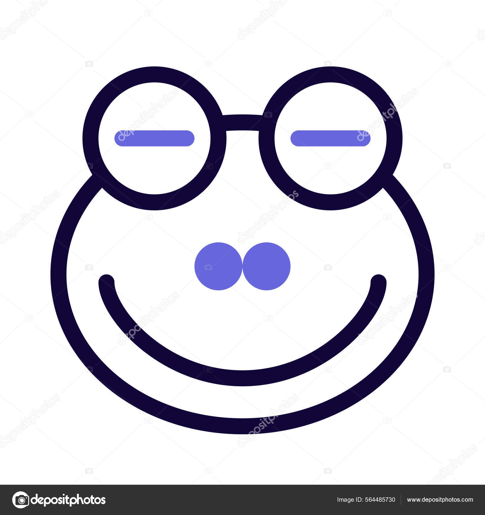 Smiling Toad Big Eyes Emoticon Shared Social Media Stock Vector by ...