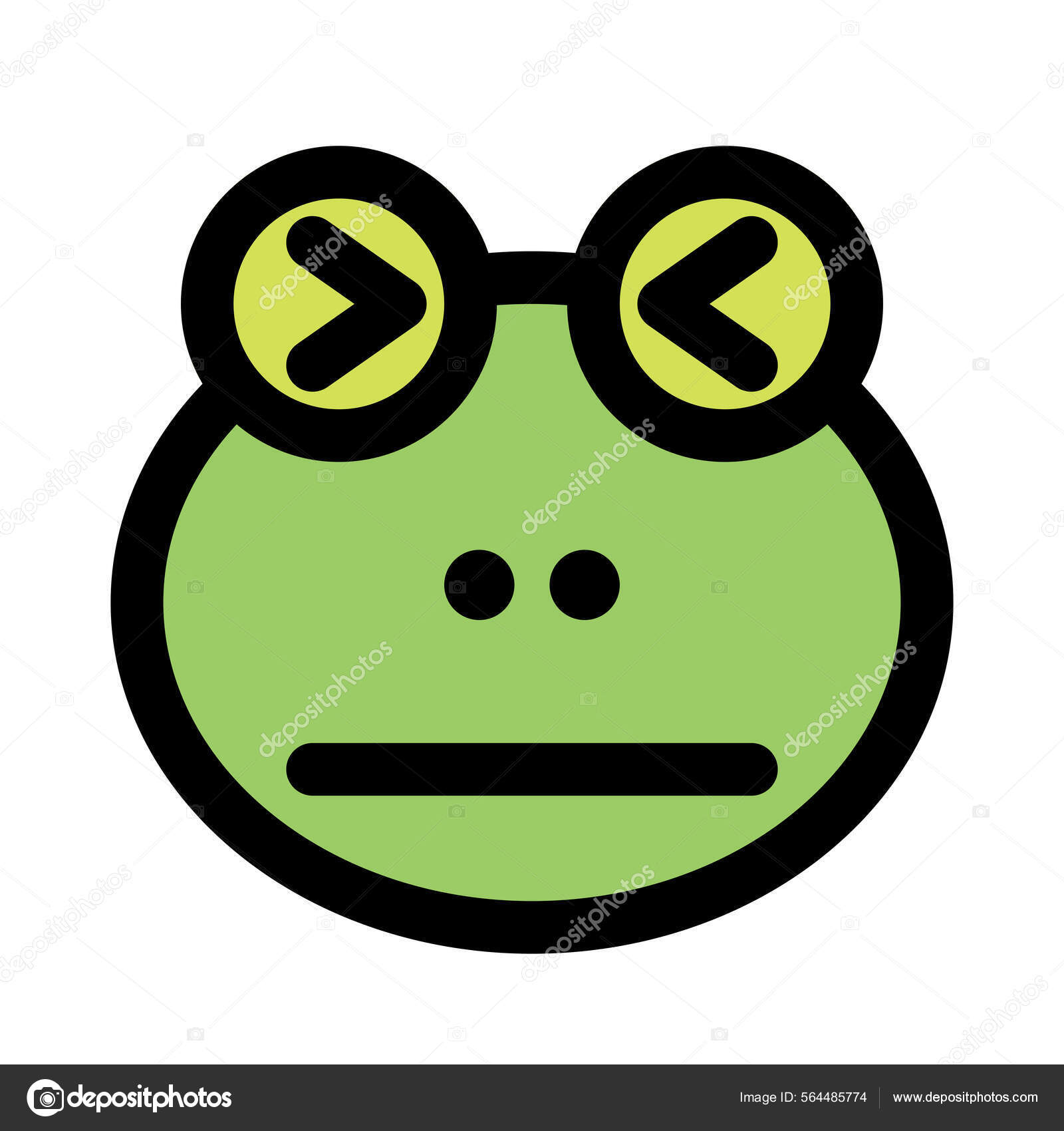 Frog Confounded Pictorial Representation Eyes Closed Emoticon Stock ...