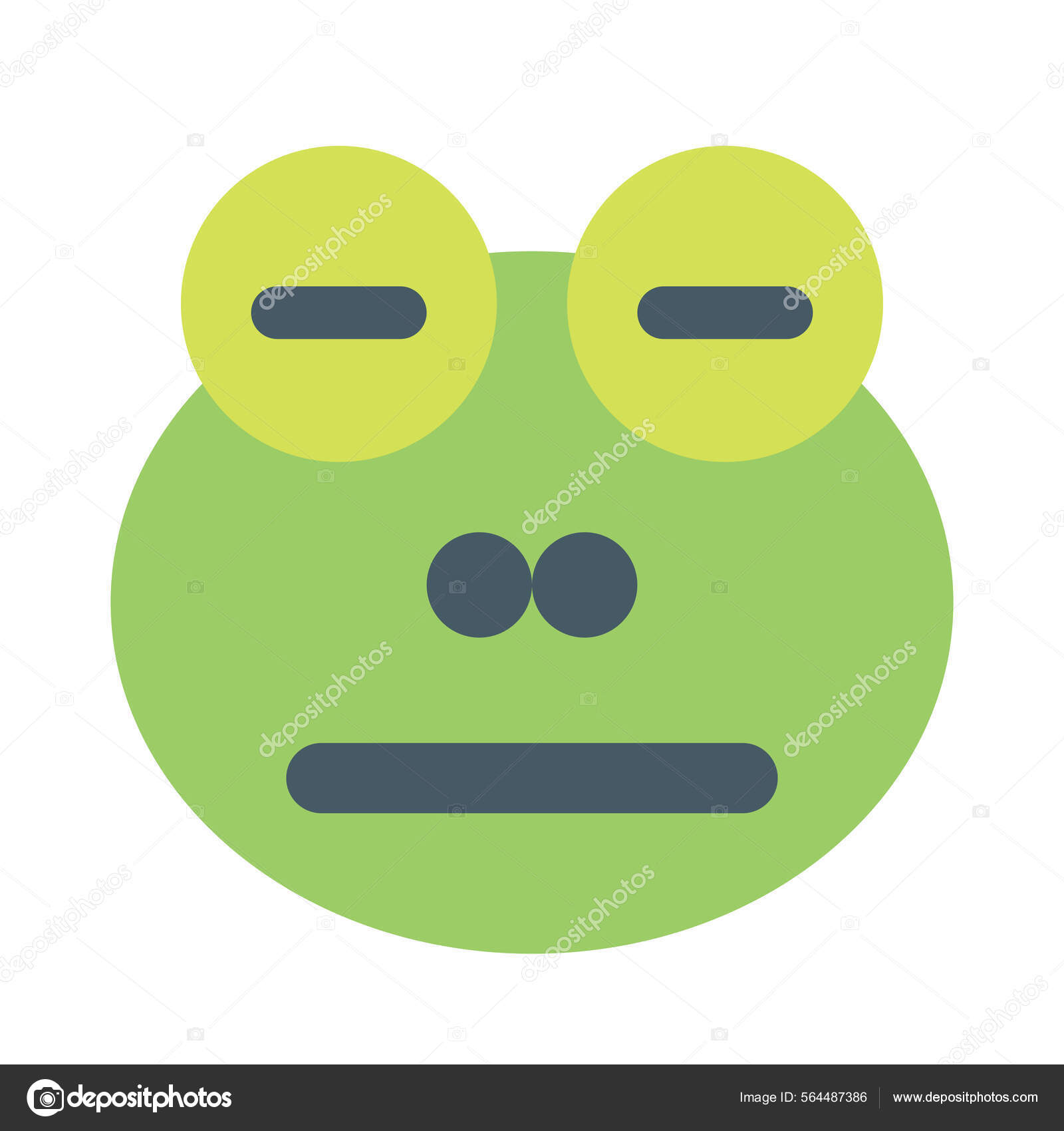 Sad Frog Neutral Face Emoji Flat Mouth Expression 스톡 벡터 - ©get4net ...