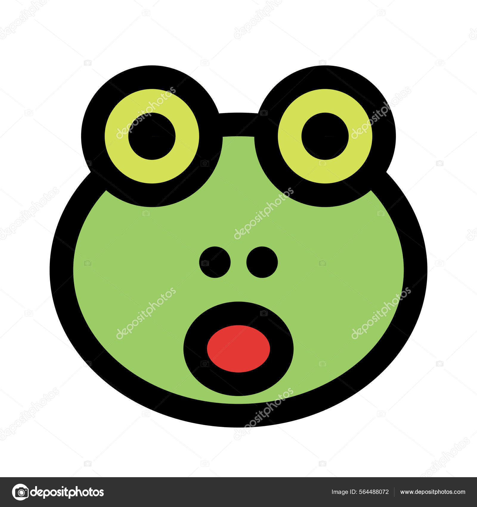 Shock Expression Frog Emoticon Wide Open Mouth Stock Vector by ©get4net ...