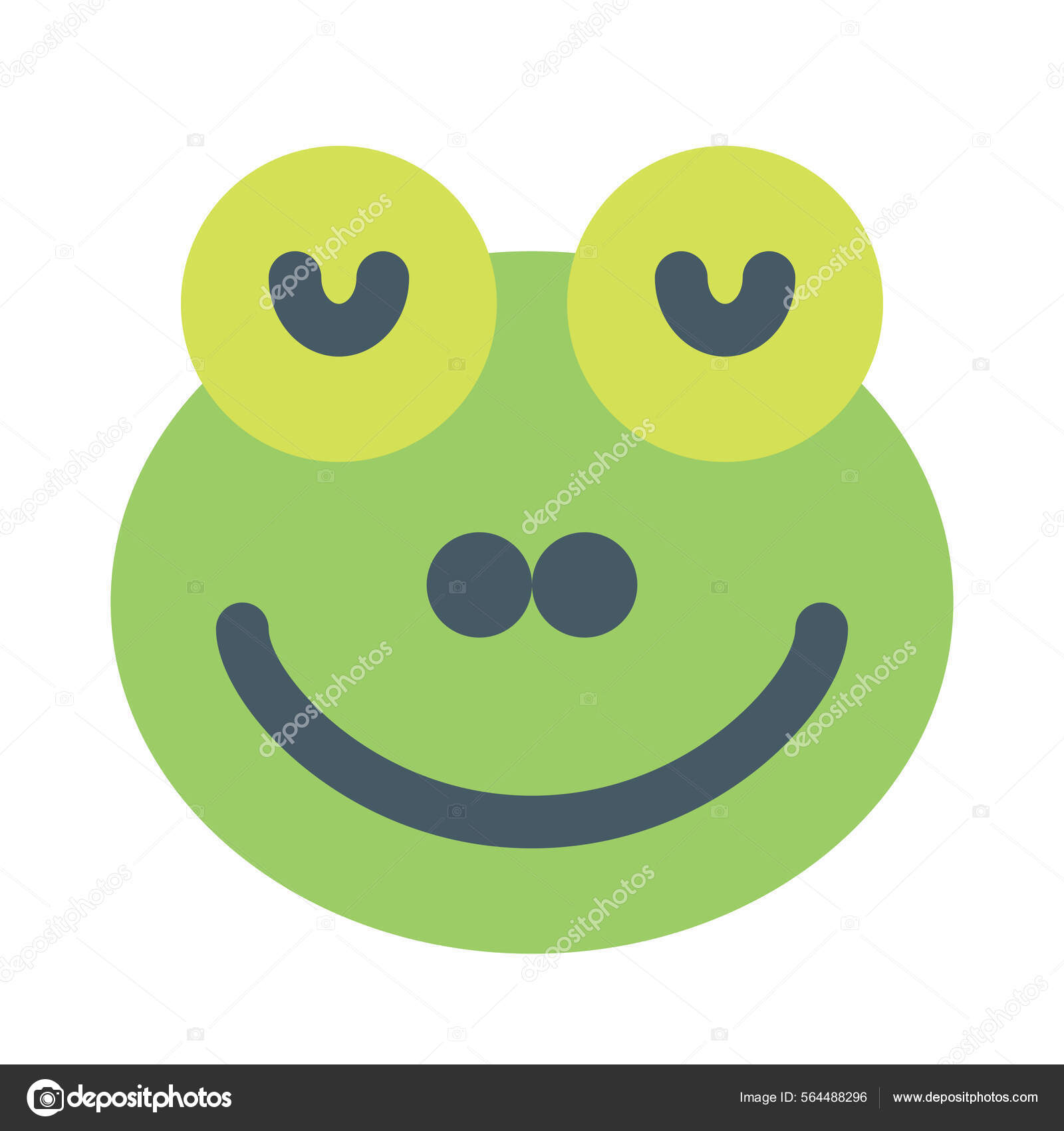 Smiling Toad Emoticon Eyes Closed Pictorial Representation Stock Vector ...