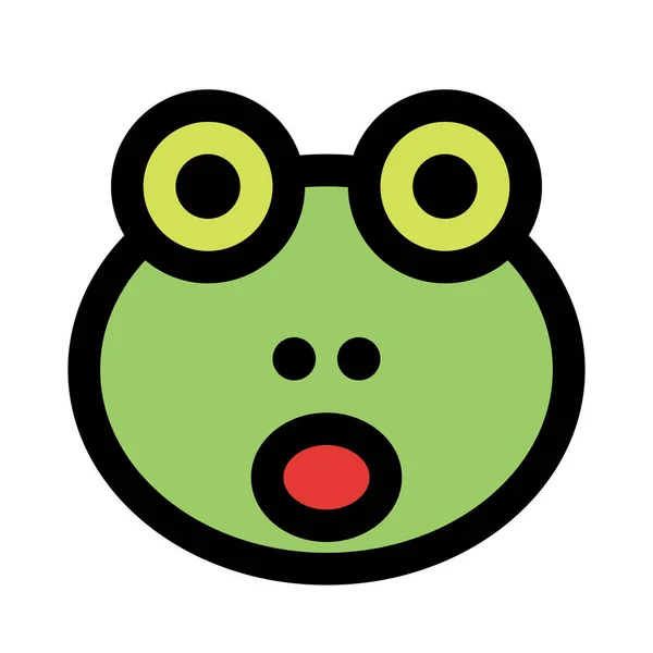 Neutral Frog Face Emoji Flat Mouth Expression Stock Vector by ©get4net ...