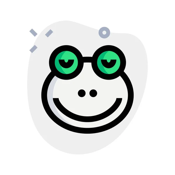Smiling Toad Big Eyes Emoticon Shared Social Media Stock Vector by ...