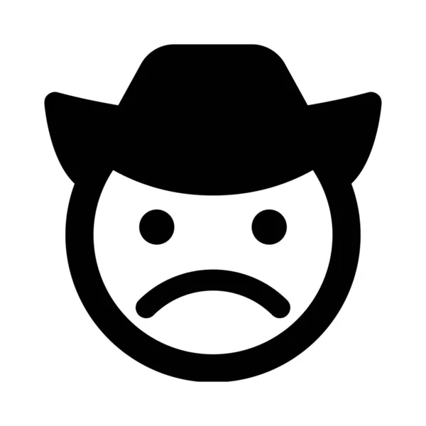 Uncomfortable Cowboy Emoticon Facial Expression Hat Stock Vector by ...