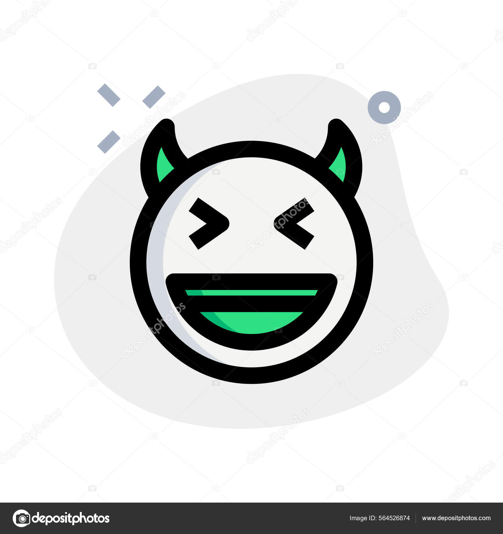 Grinning Demon Horns Smile Open Mouth Stock Vector by ©get4net 564526874