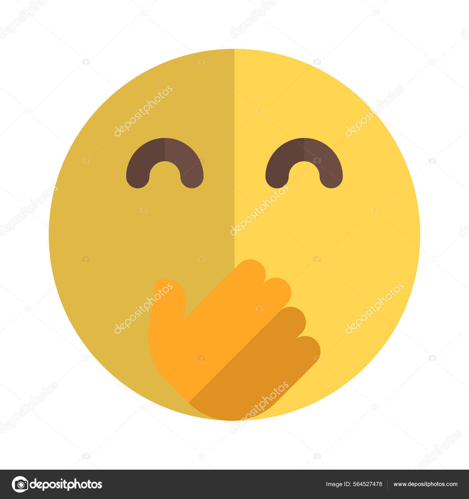 Shy Face Expression Hand Mouth Stock Vector Image by ©get4net #564527478