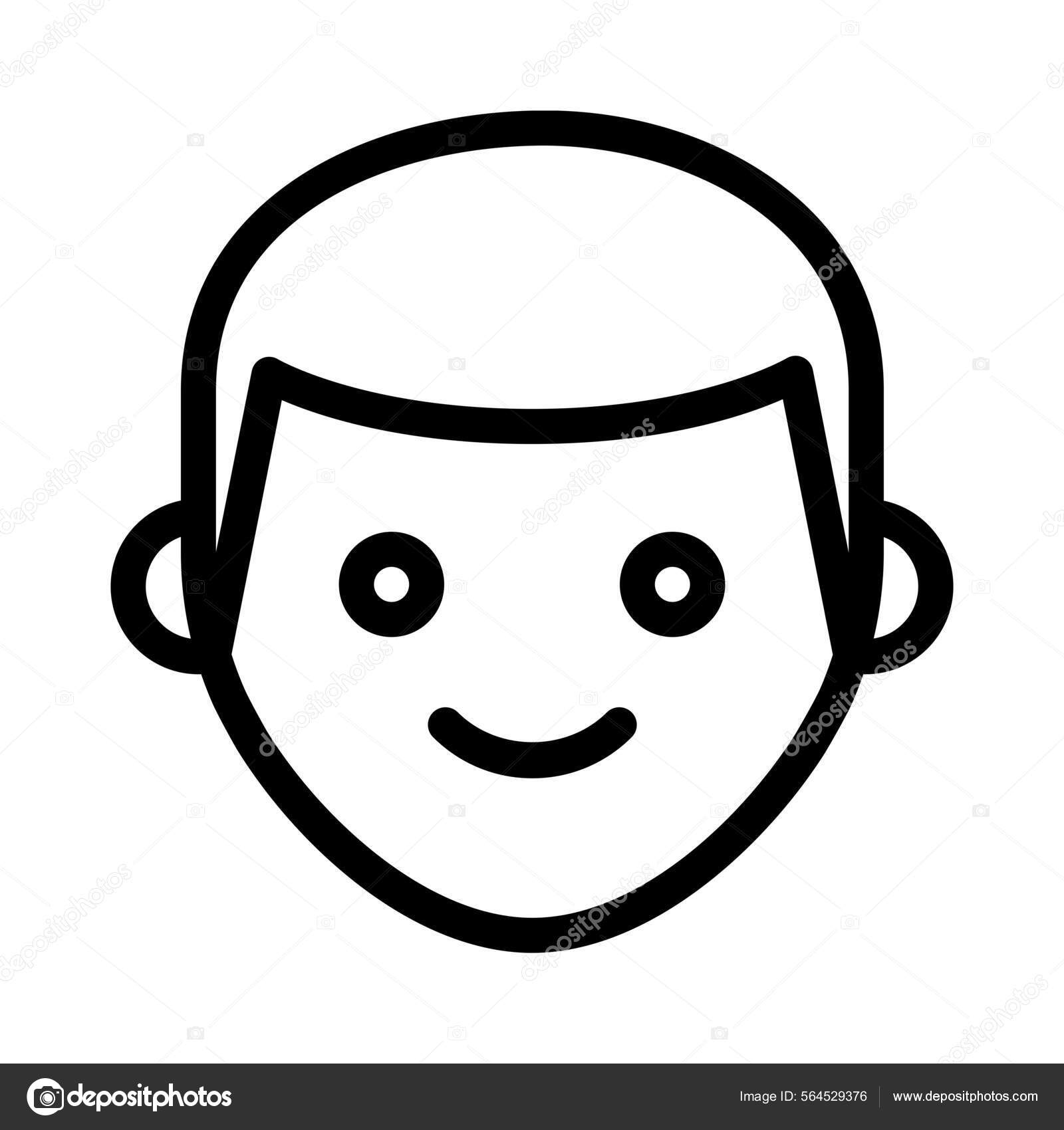 Man Face Minimal Expression Emoticon Shared Instant Messenger Stock ...