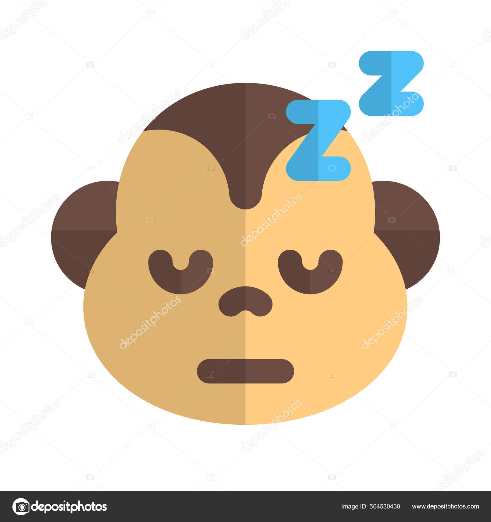 Sleeping Monkey Emoji Pictorial Representation Shared Online Stock ...