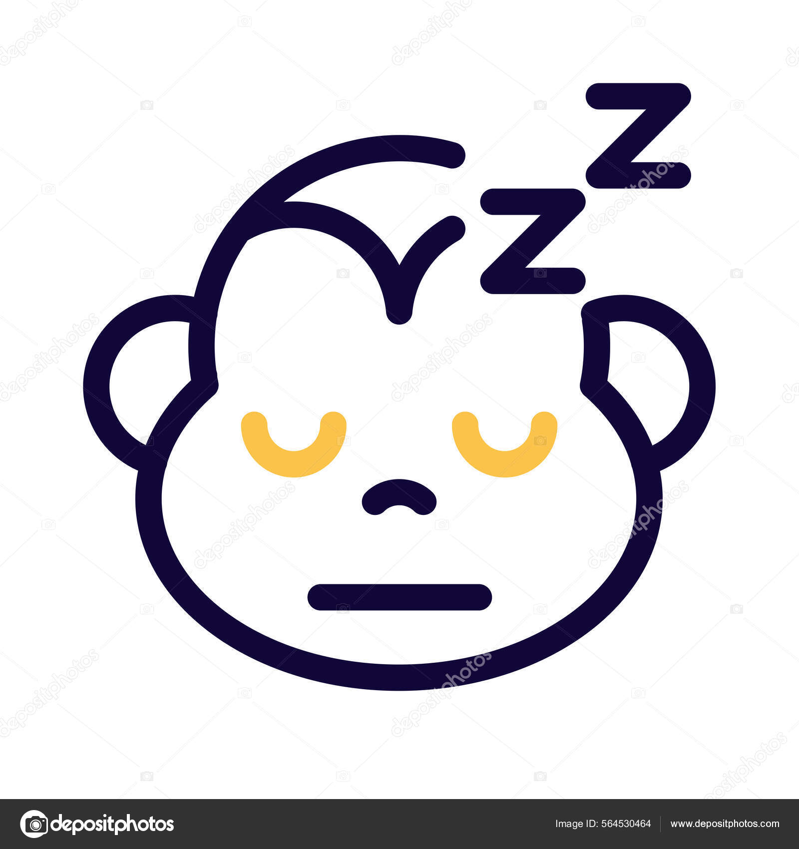 Sleeping Monkey Emoji Pictorial Representation Shared Online Stock ...