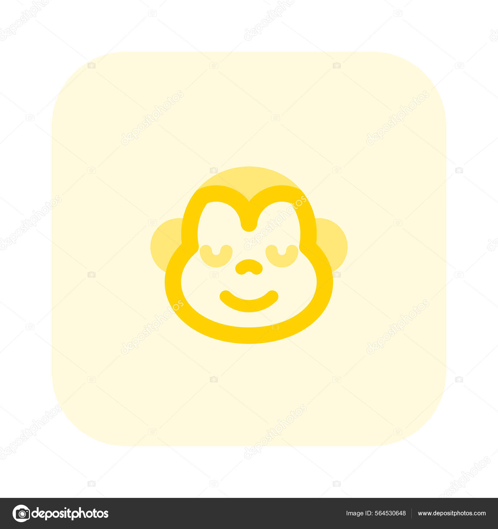 Smiling Monkey Emoticon Eyes Closed Pictorial Representation Stock ...