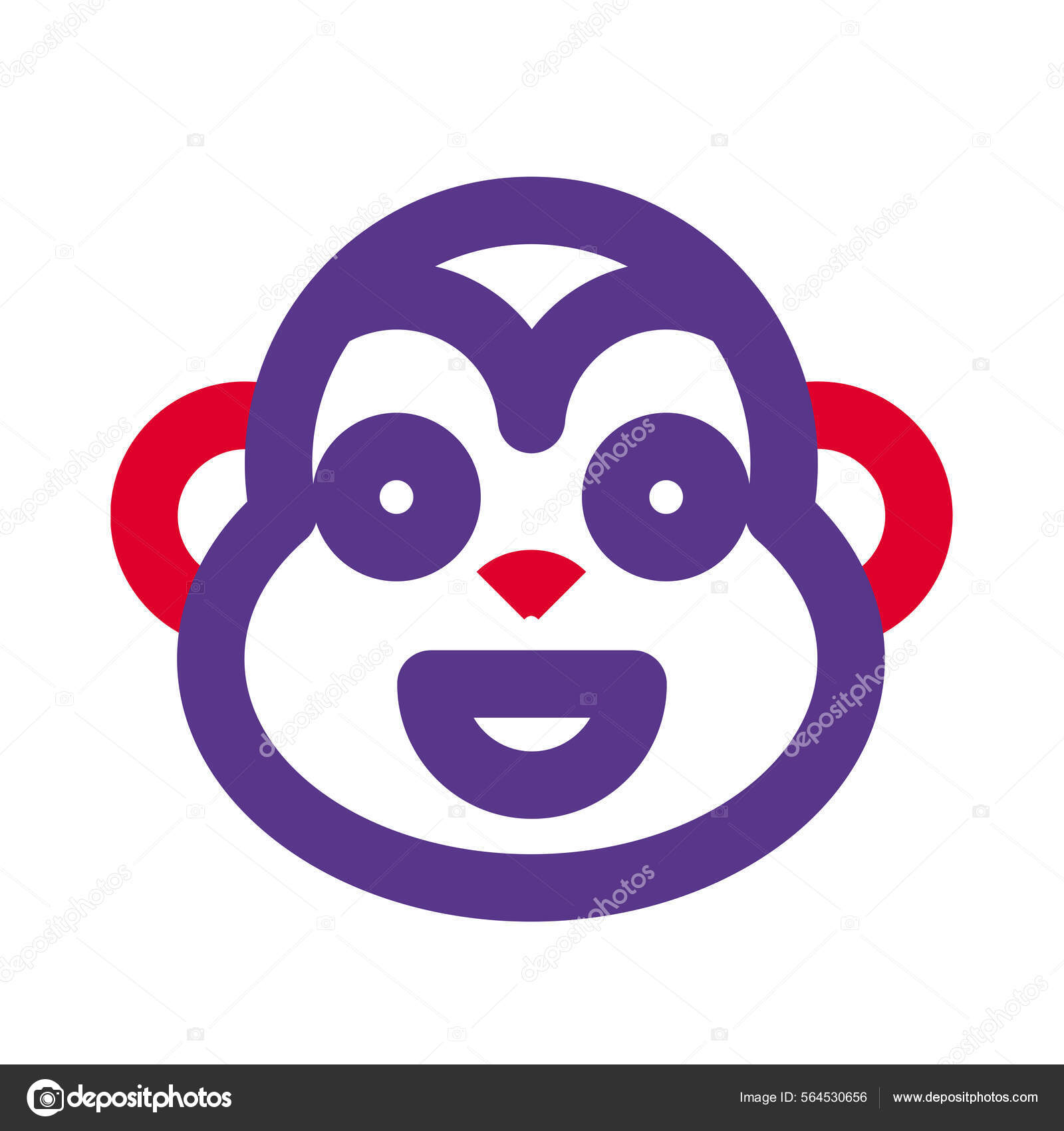 Happy Smiling Monkey Face Emoji Instant Messenger Stock Illustration by ...