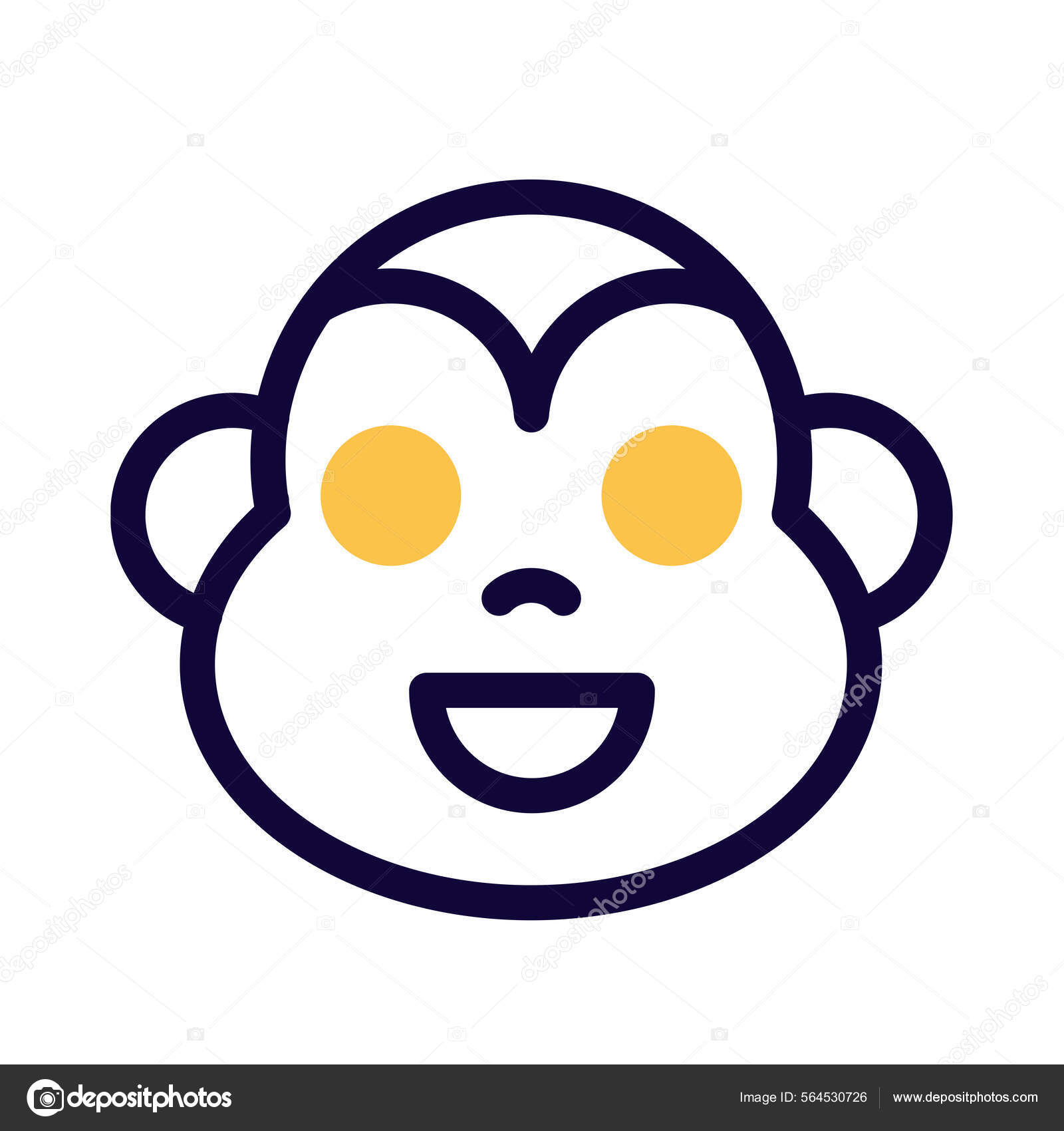 Happy Smiling Monkey Face Emoji Instant Messenger Stock Vector by ...