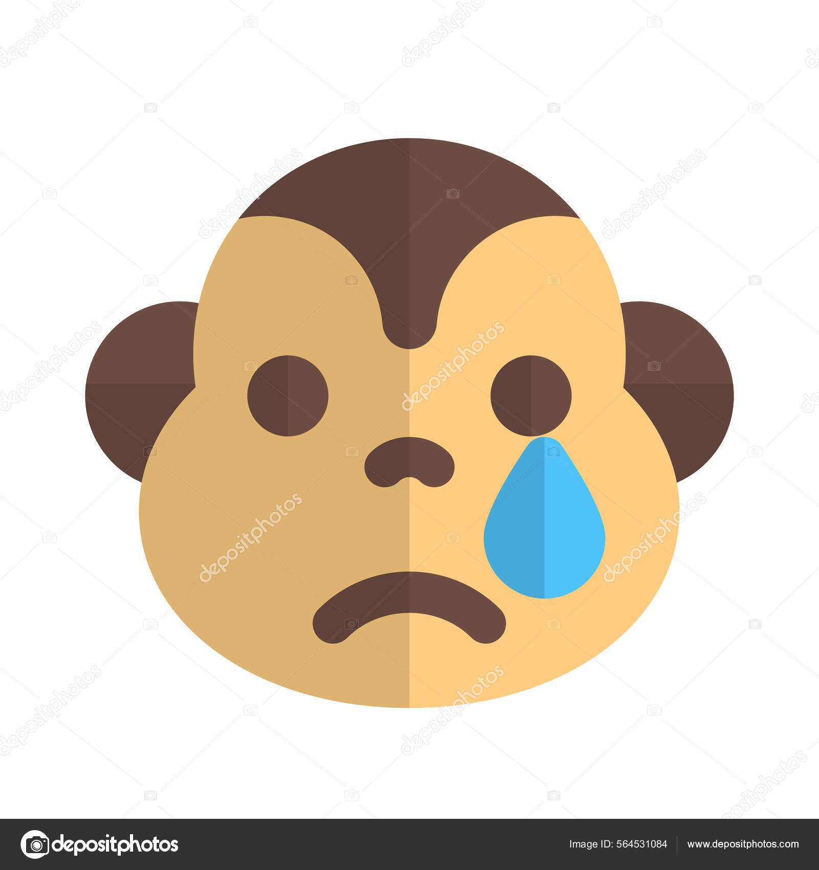 Sad Monkey Emoji Tear Drop Flowing Stock Vector Image by ©get4net ...