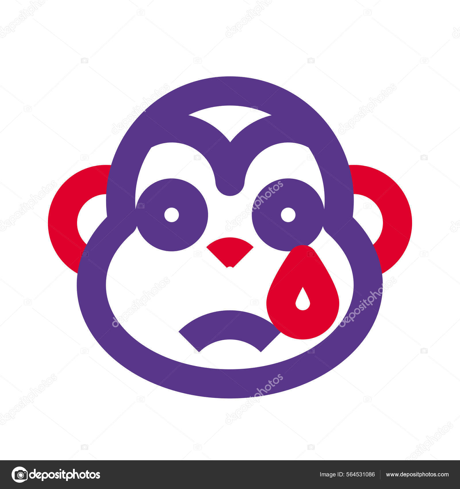 Sad Monkey Emoji Tear Drop Flowing Stock Vector Image by ©get4net ...