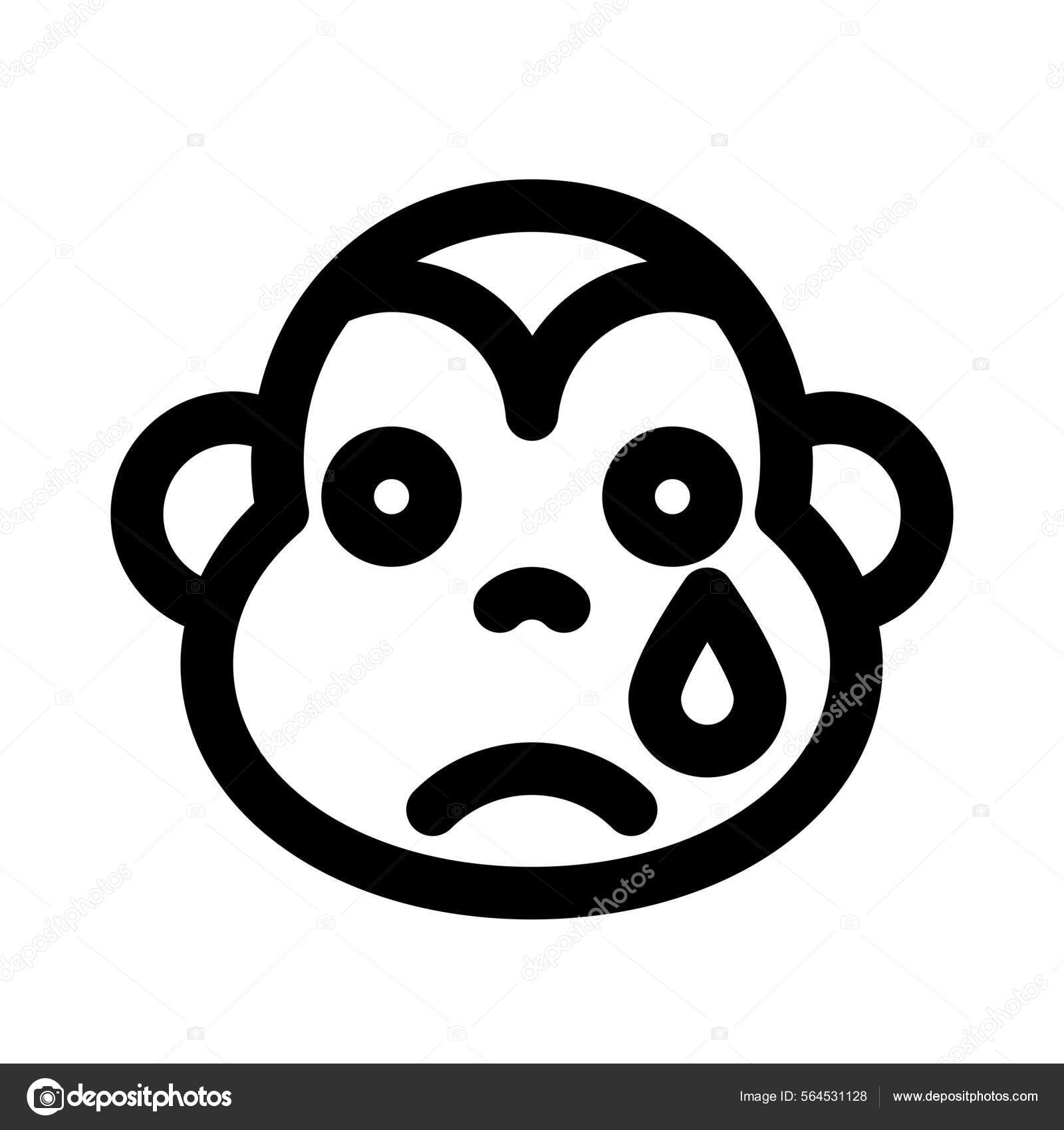 Sad Monkey Emoji Tear Drop Flowing Stock Vector by ©get4net 564531128