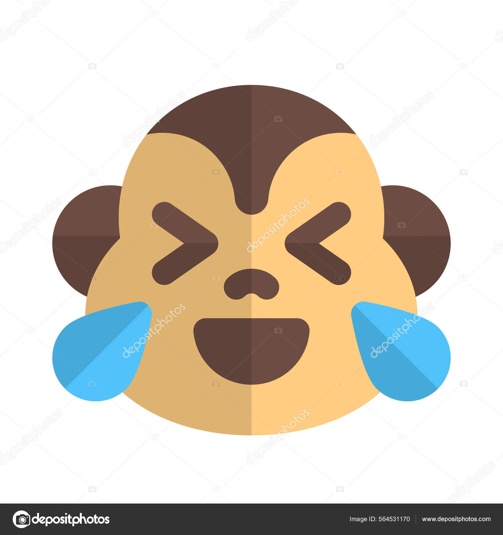 Mono Riendo Voz Alta Con Lágrimas Alegría Vector de stock por ©get4net ...