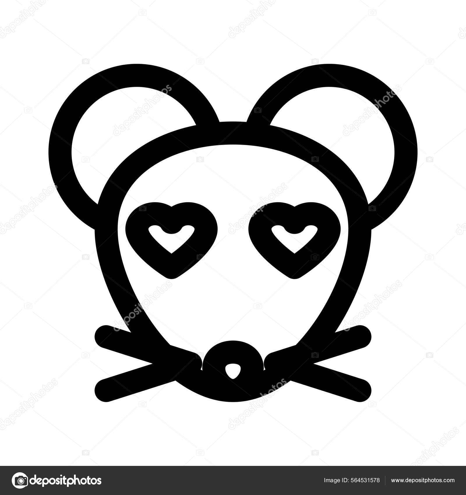 Happy Romantic Mouse Heart Eyes Emoji Stock Vector Image by ©get4net ...