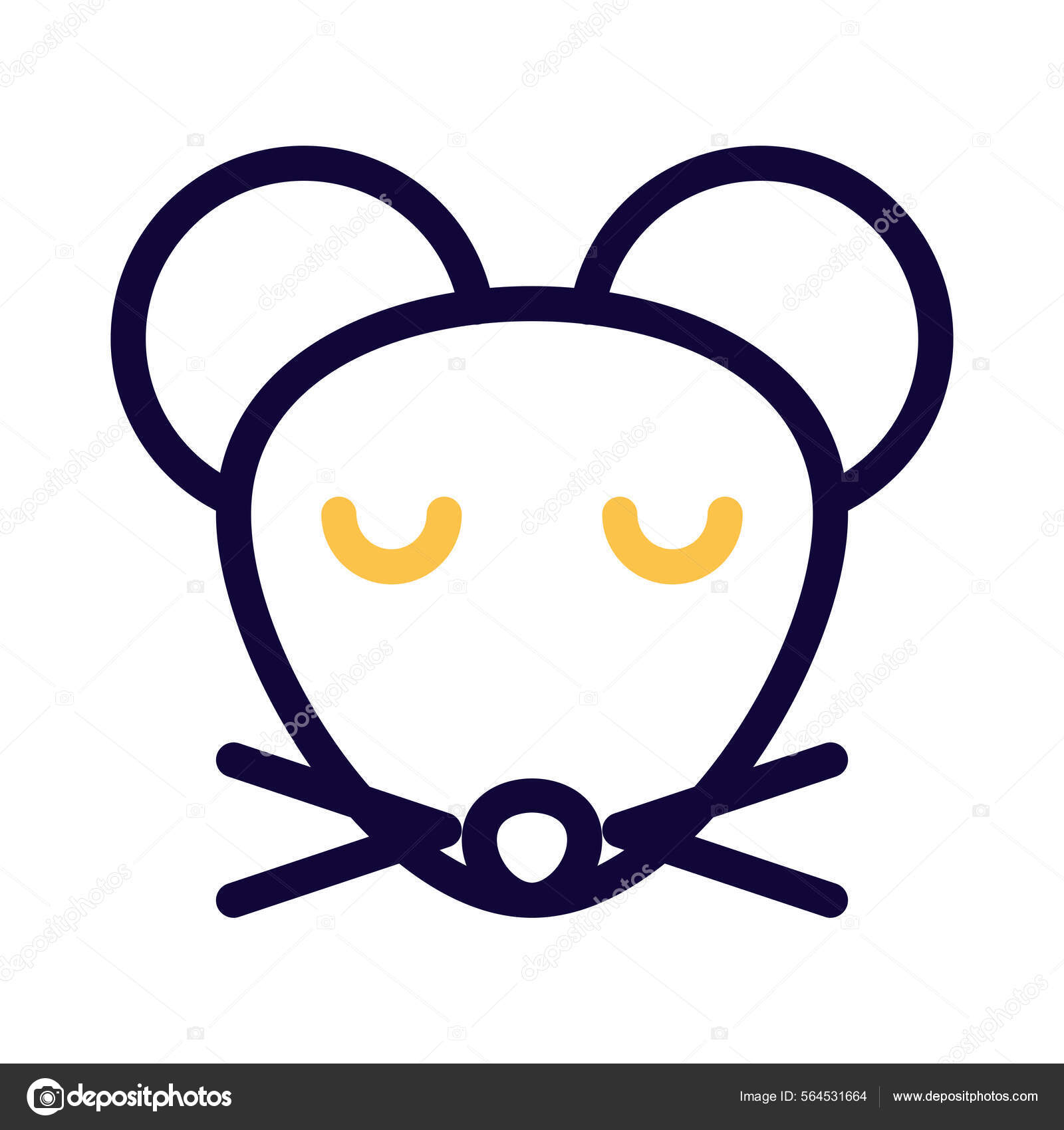 Cara Triste Representación Pictórica Del Ratón Emoji Para Chat Vector ...