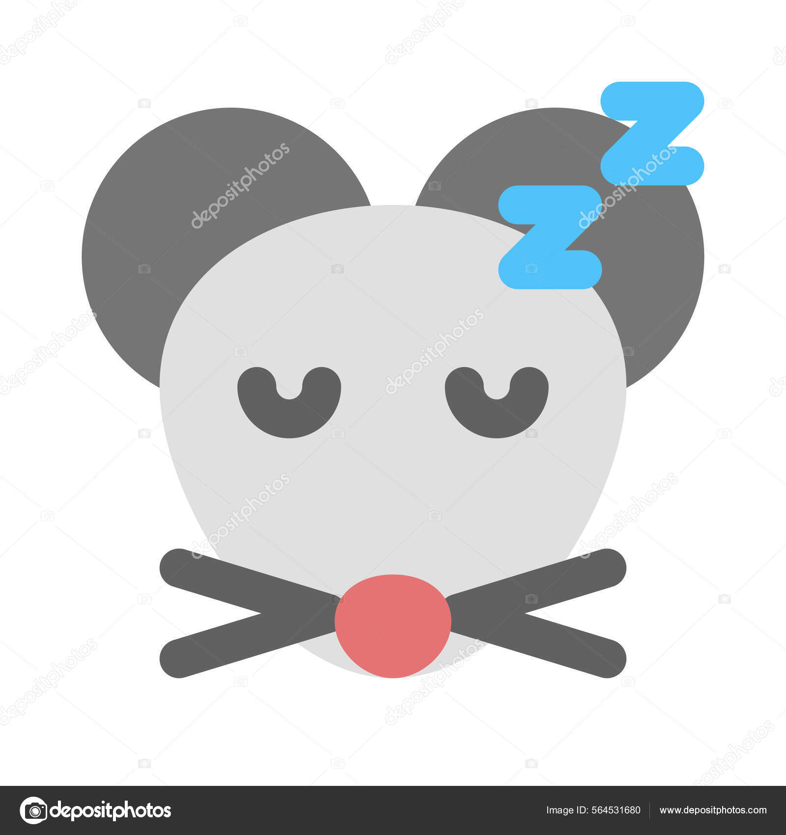Sleeping Mouse Emoji Pictorial Representation Shared Online Stock ...