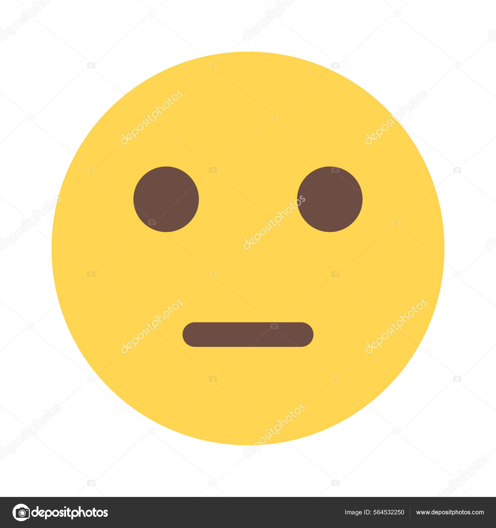 Emoji Facial Neutro Con Expresión Boca Plana Vector de stock #564532250 ...