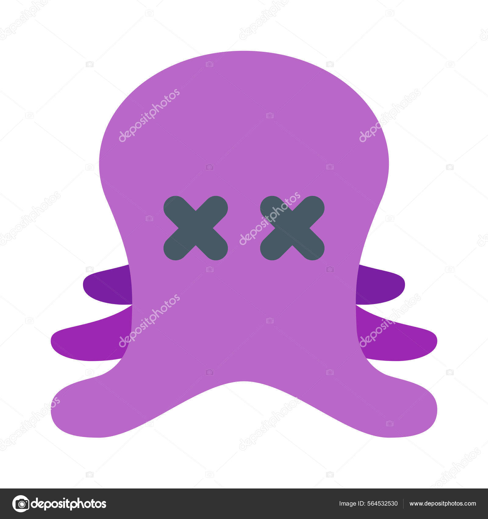 Mouthless Octopus Multiple Legs Eyes Crossed Stock Vector Image by ...