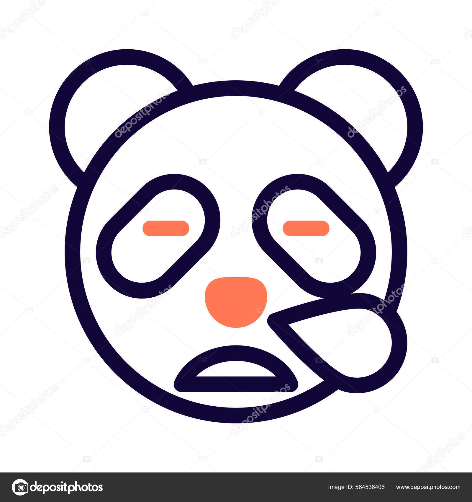 Panda Snoring Sweat Drop Nose Stock Vector by ©get4net 564536406