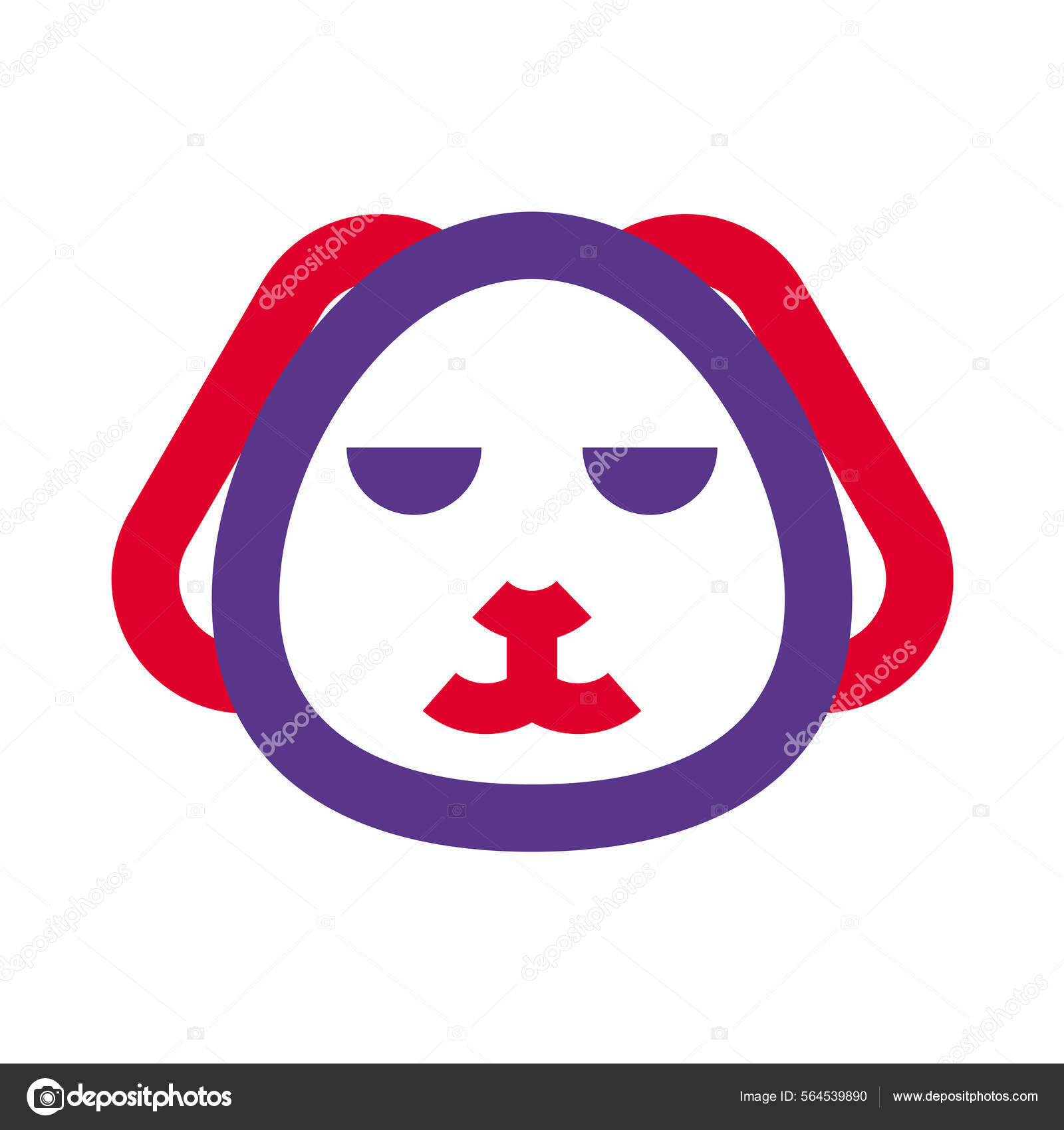 Smiling Puppy Emoticon Eyes Closed Pictorial Representation Stock ...