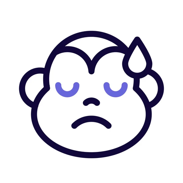 Sad Monkey Emoji Cold Sweat Face Emoji Stock Vector by ©get4net 564530330