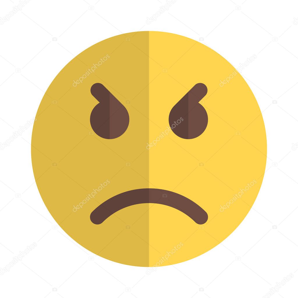 Angry and furious emoticon facial expression layout premium vector 2024