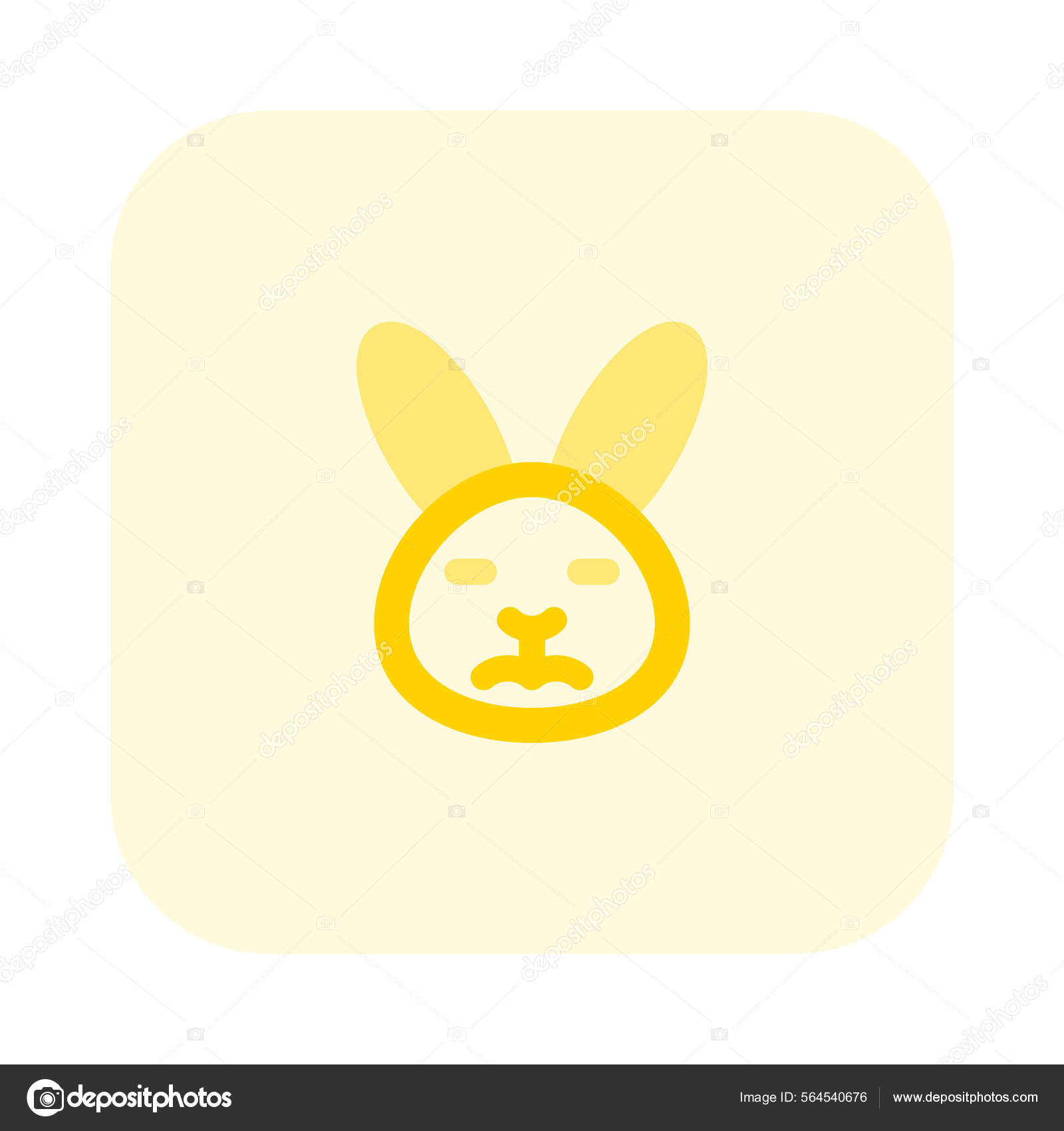 Sad Face Rabbit Eyes Closed Emoji Stock Vector Image by ©get4net #564540676