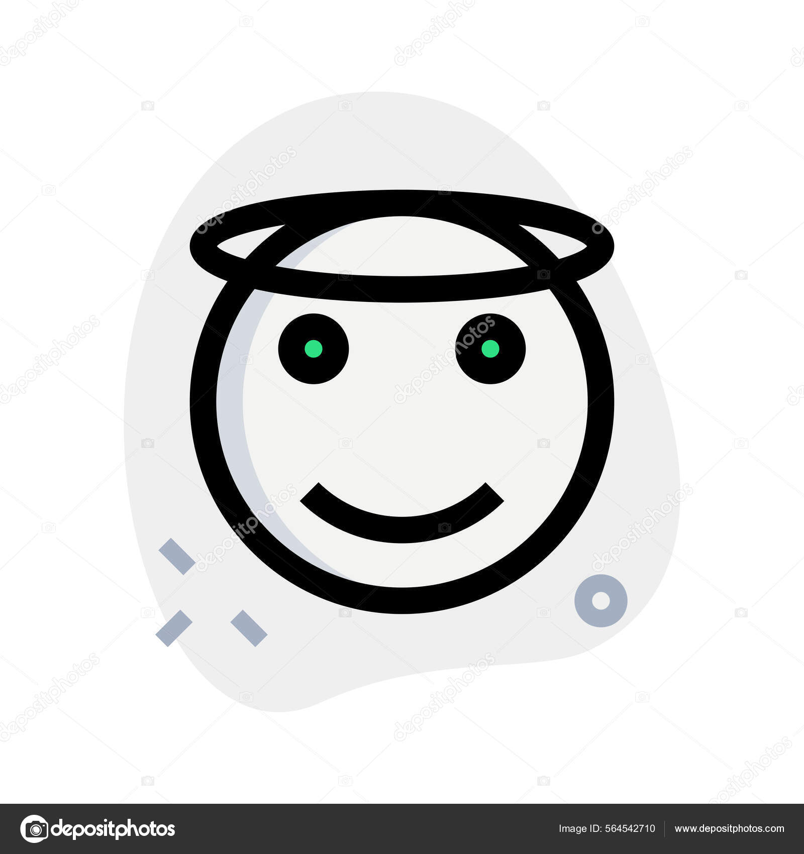 Smiley Face Angel Clipart Black