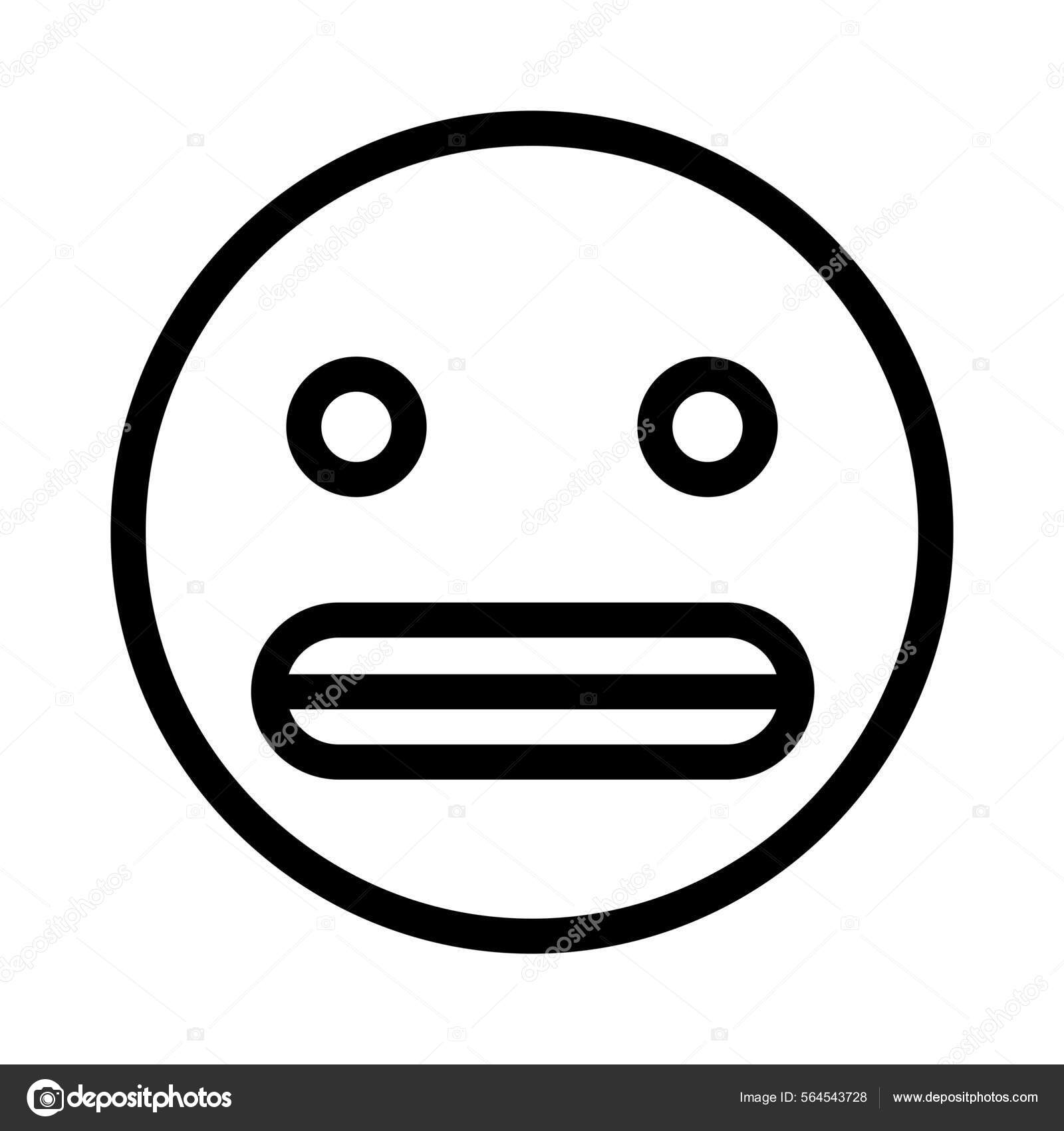 Anxious Smiley Face Black And White