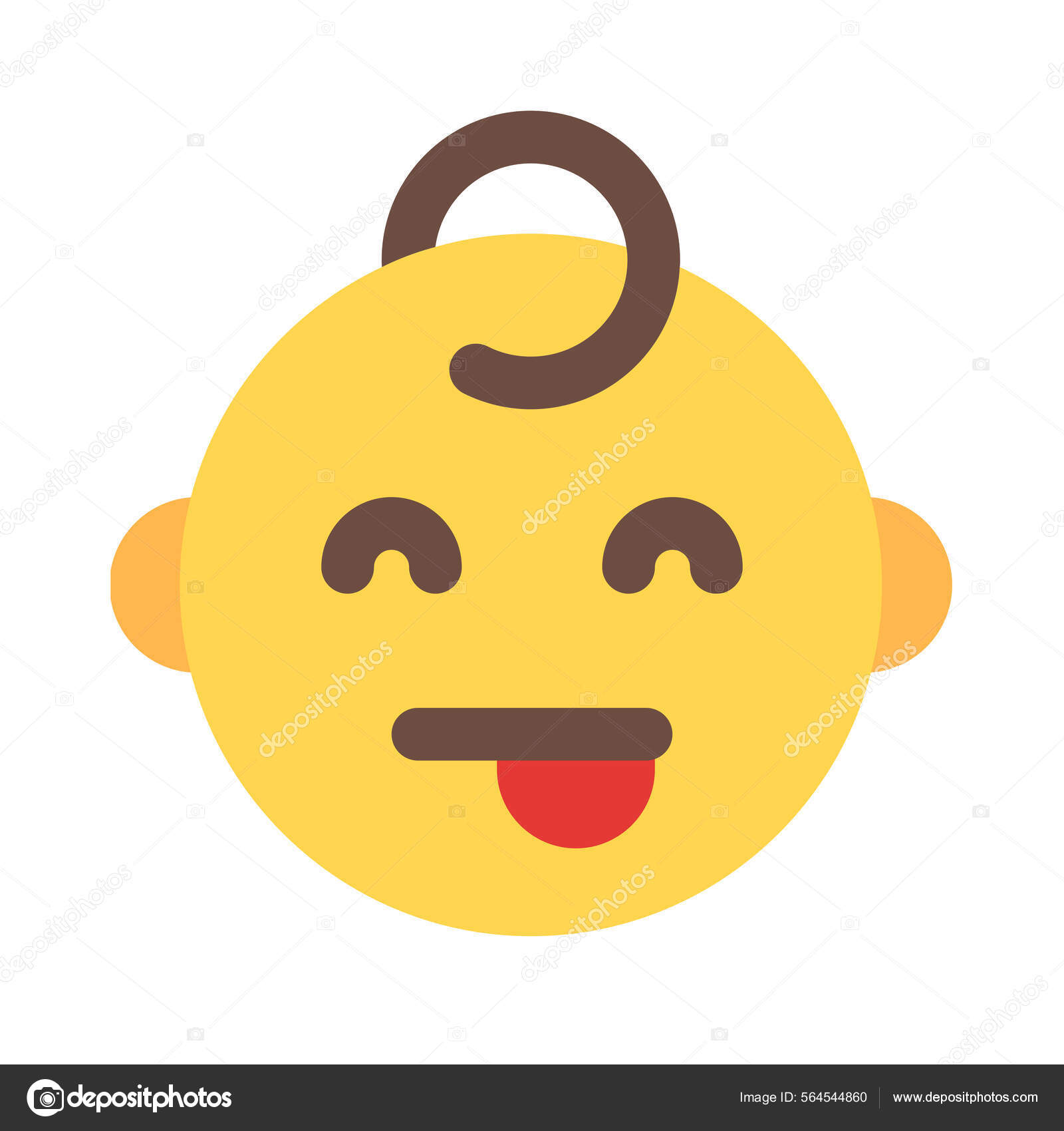 Expresión Facial Las Burlas Sonrientes Del Bebé Con Lengua Fuera Vector ...